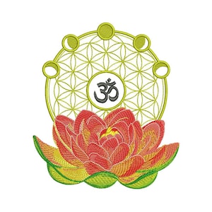 Lotus of Life Embroidery Design for 8'' Hoop. Split Design for 7'' Hoop ...