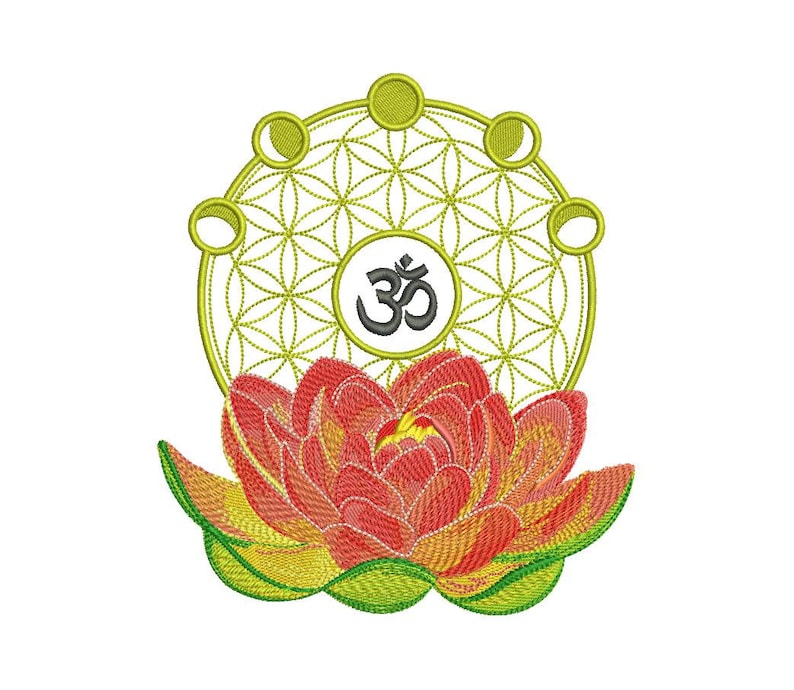 Lotus of Life Embroidery Design for 8'' Hoop. Split - Etsy