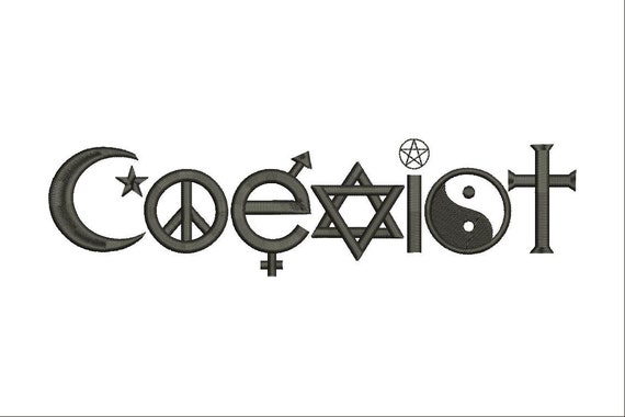 Coexist Embroidery Machine Design. Six Sizes: 5'' | Etsy