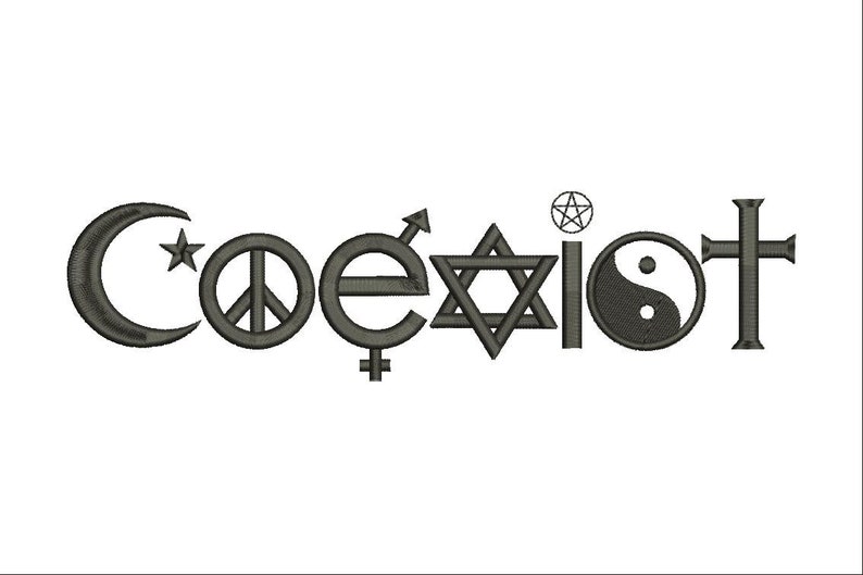 Coexist Embroidery Machine Design. Six Sizes: 5'' | Etsy