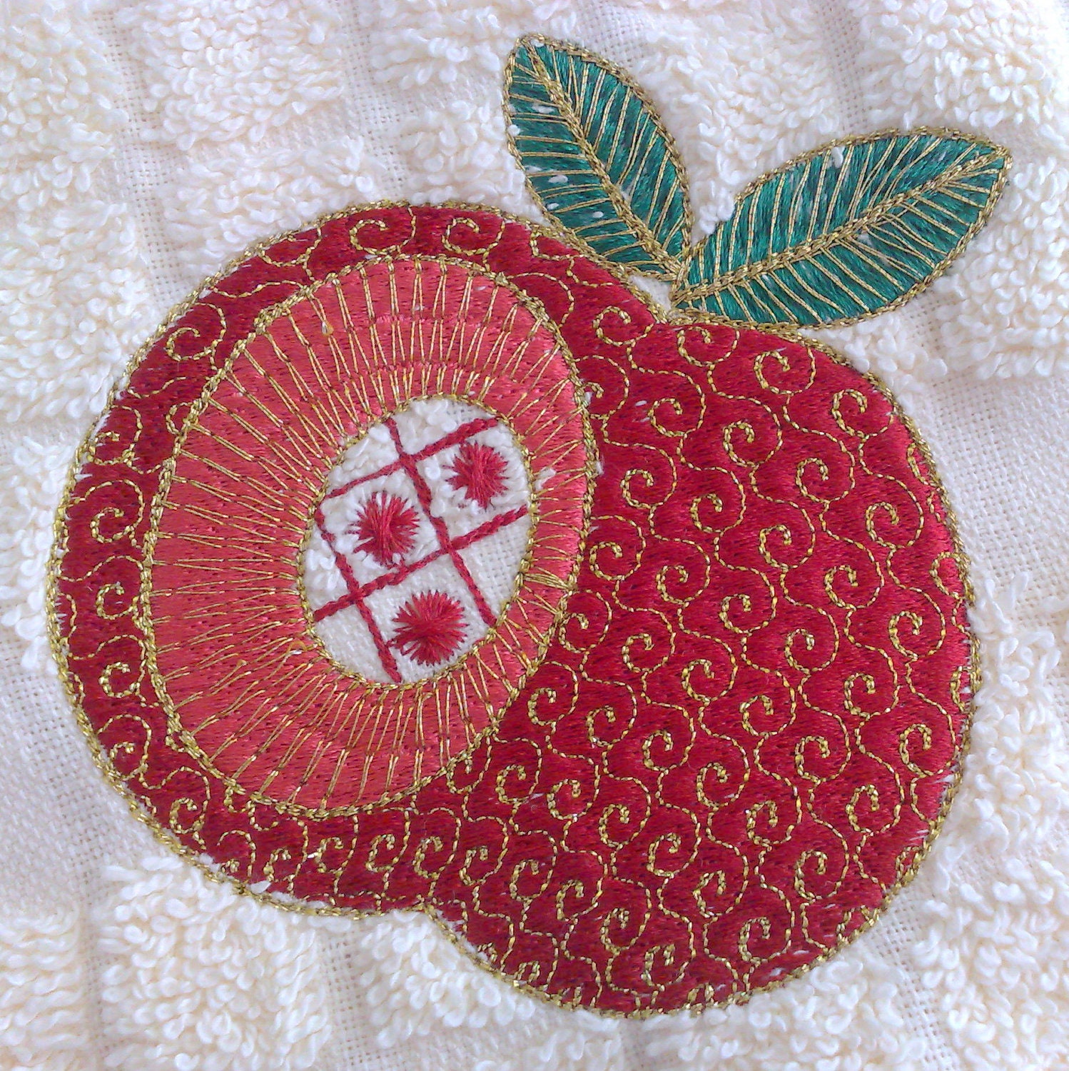 Golden Apple Embroidery Design for Embroidery Machine. | Etsy