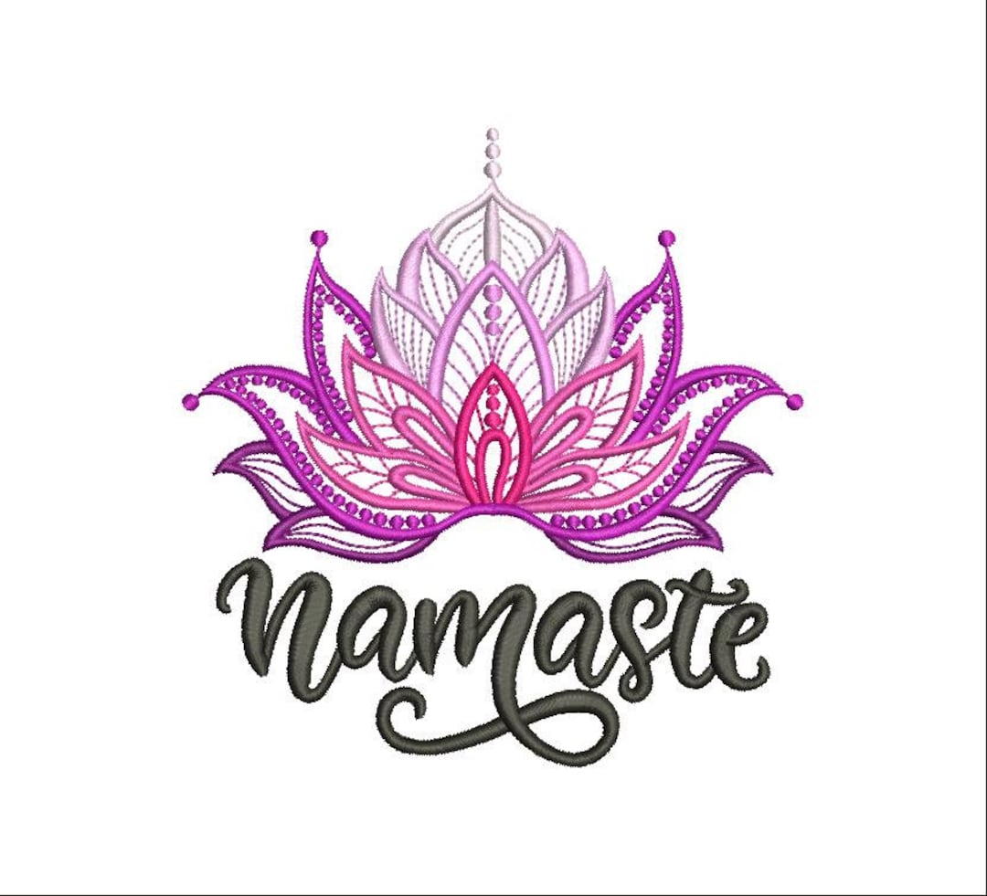 Namaste Embroidery Design for 6'' Hoop. Multicolor Design for ...