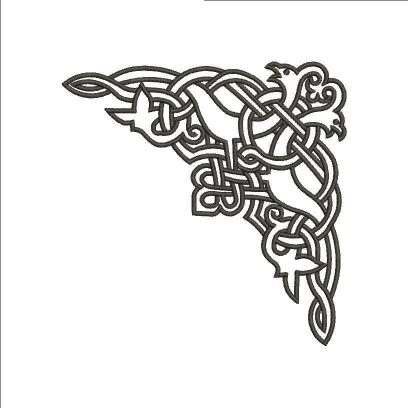 Celtic Corner. Design for Embroidery Machine. 4'' - Etsy Israel