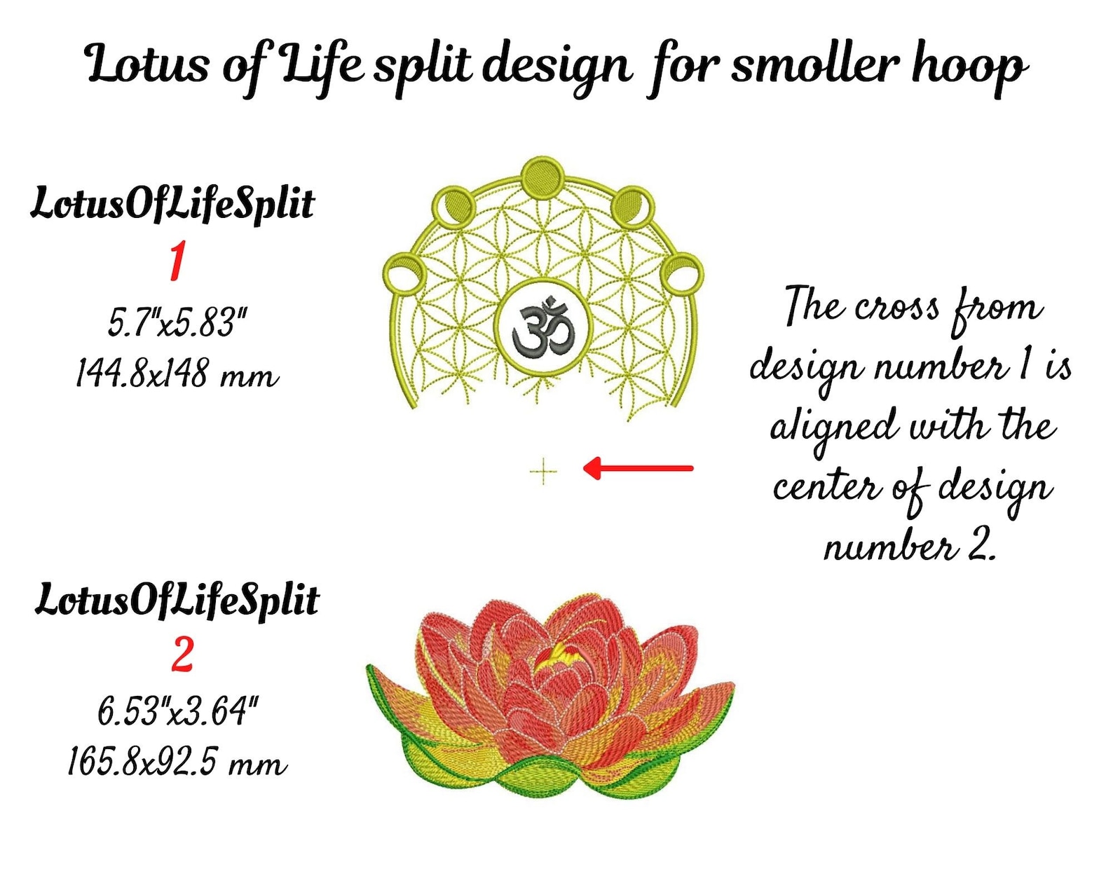 Lotus of Life Embroidery Design for 8'' Hoop. Split - Etsy