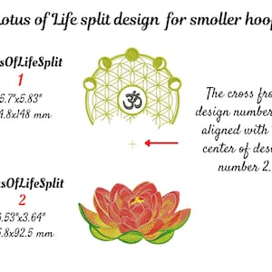 Lotus of Life Embroidery Design for 8'' Hoop. Split Design for 7'' Hoop ...