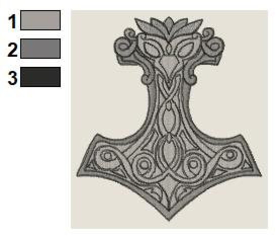 Thor's Hammer Embroidery Design for 7'' Hoop. All - Etsy