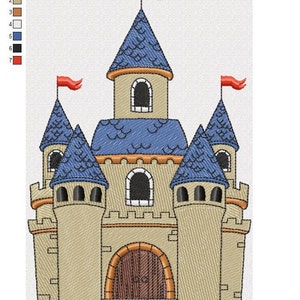Medieval Castle Embroidery Design: Machine Embroidery File (5.4x7.8) - Etsy