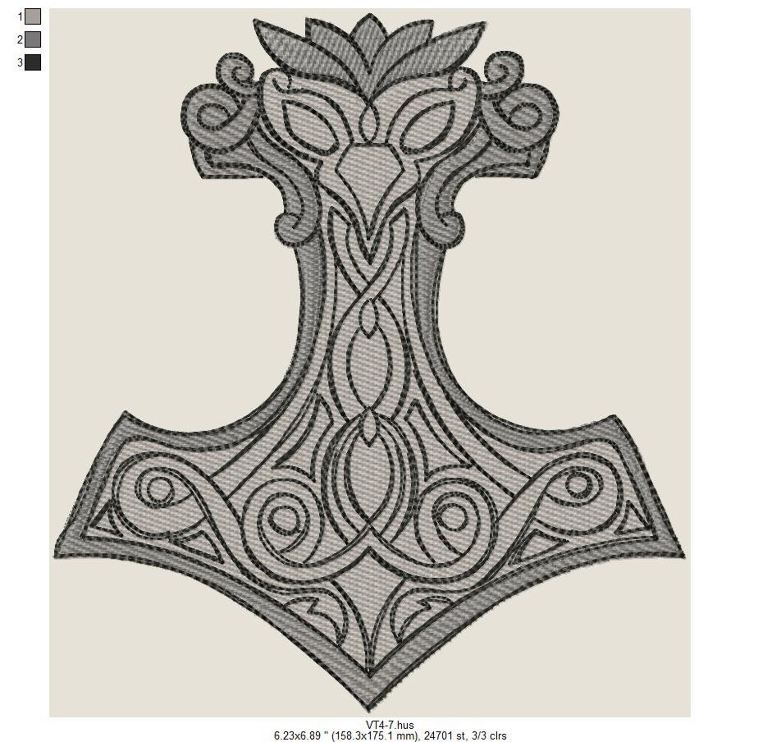 Thor's Hammer Embroidery Design for 7'' Hoop. All - Etsy