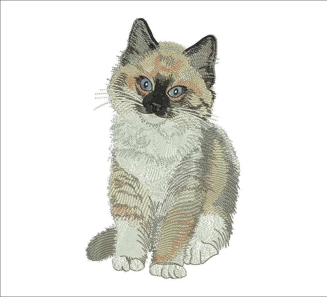 Ragdoll Kitten Embroidery Design. Design for Embroidery Machine. 7.8 ...