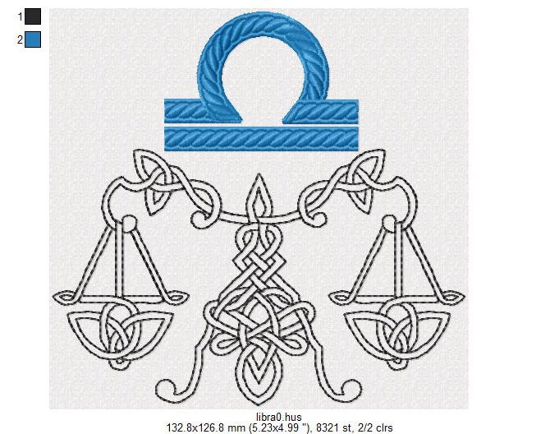 Zodiac Sign. Libra Machine Embroidery Design. 4'' - Etsy Israel