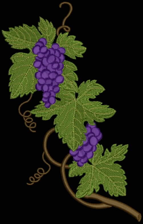 Grapes Embroidery Design for Embroidery Machine. | Etsy