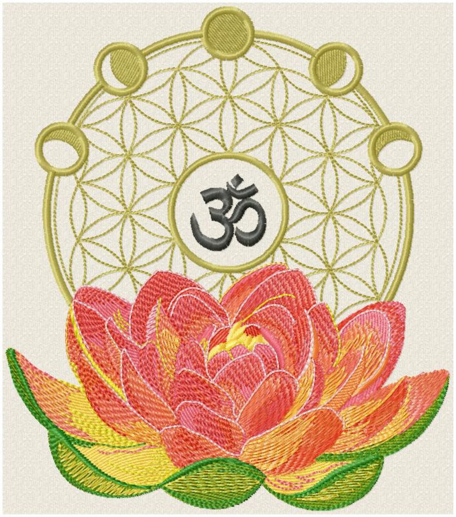 Lotus of Life Embroidery Design for 8'' Hoop. Split - Etsy