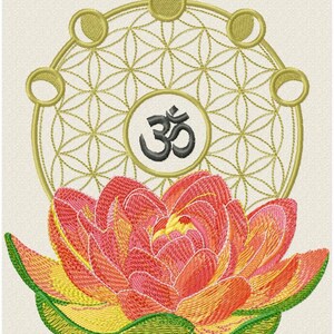 Lotus of Life Embroidery Design for 8'' Hoop. Split Design for 7'' Hoop ...