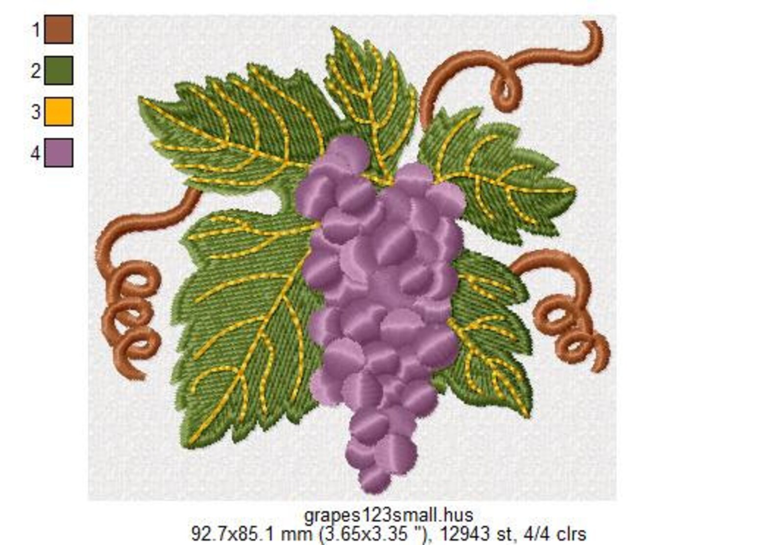 Grapes Embroidery design for embroidery machine. | Etsy