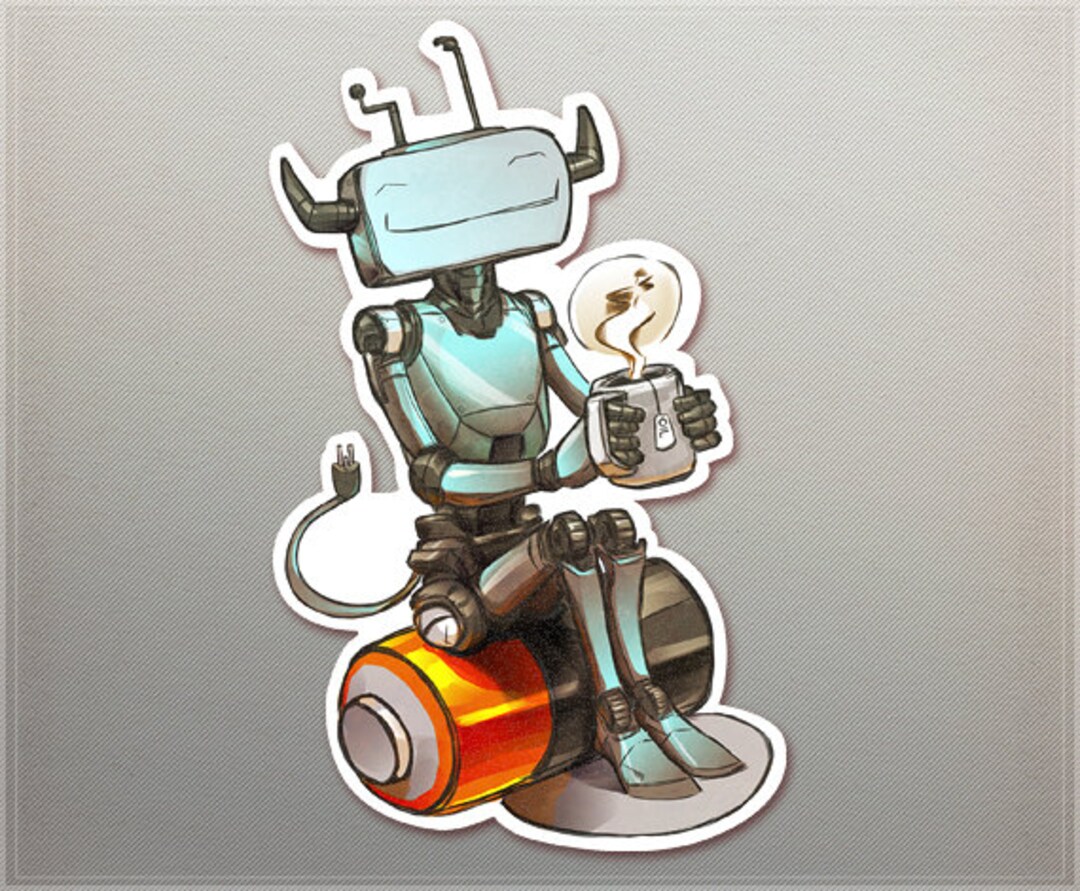 Tea Bot Sticker - Etsy