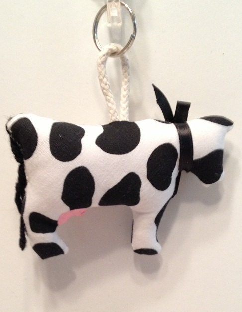 Fabric Cow keychain ornament accessory - Etsy Italia