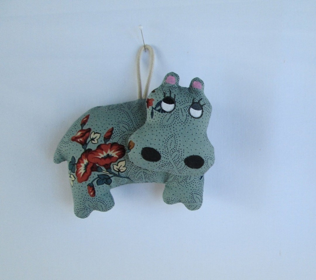 2 OPTIONS Fabric Hippopotamus (hippo) Keychain, Ornament, Accessory - Etsy