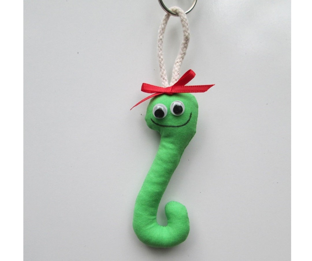 Fabric Cute Green Worm Keychain Ornament Accessory - Etsy