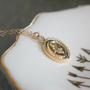 Simple Compass Necklace // Petite Gold Compass on a 14k Gold | Etsy