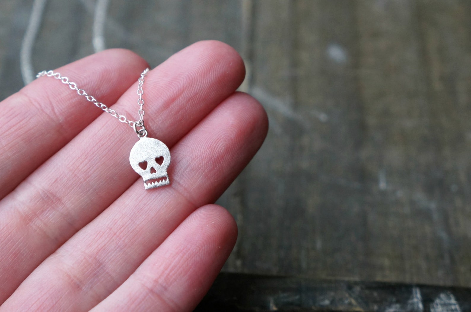 Sugar Skull Necklace / Silver Skull Necklace on Sterling - Etsy