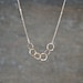 Six Entwined Circles Necklace / Tiny Gold Linked Hammered Infinity ...