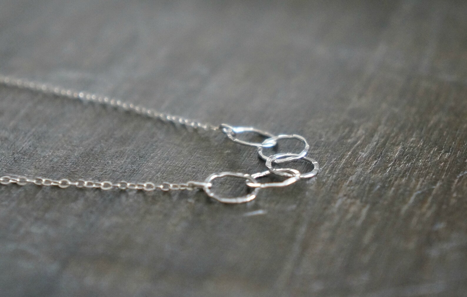 Five Entwined Circles Necklace / Tiny Silver Linked Hammered Infinity ...