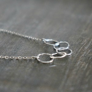 Five Entwined Circles Necklace / Tiny Silver Linked Hammered Infinity ...