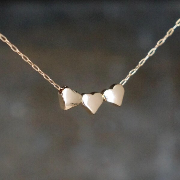 Triple Heart Pendant - Etsy