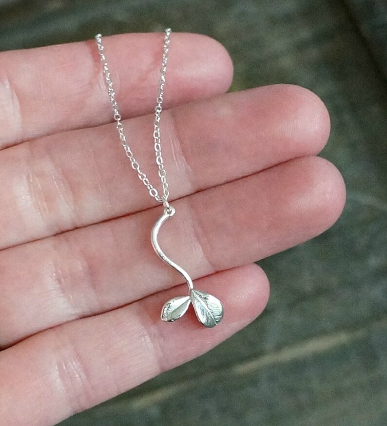 Little Sprout Necklace in Silver / New Mom Necklace Gift for - Etsy