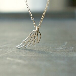 Golden Wing Necklace / Small Angel Wing Pendant on a Gold Filled Chain ...
