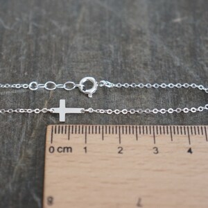 Sideways Cross Bracelet, Sterling Silver Cross Bracelet, Dainty Mini Cross Bracelet, Adjustable ...