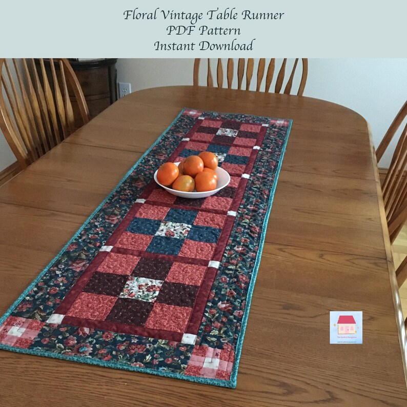 PDF Table Runner Quilt Pattern | Nine Patch Table Runner| Table Runner ...