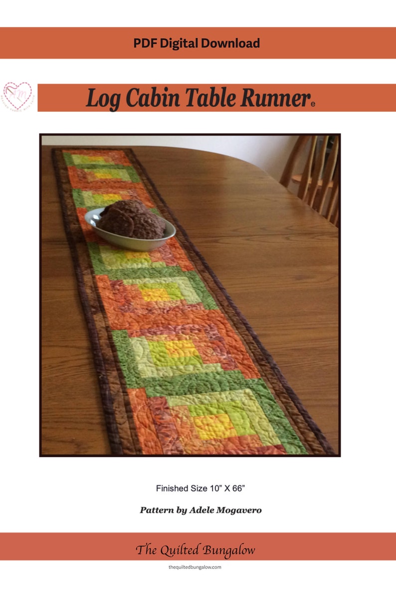 PDF Log Cabin Quilt Pattern | Log Cabin Table Runner| Table Runner PDF Pattern - Etsy