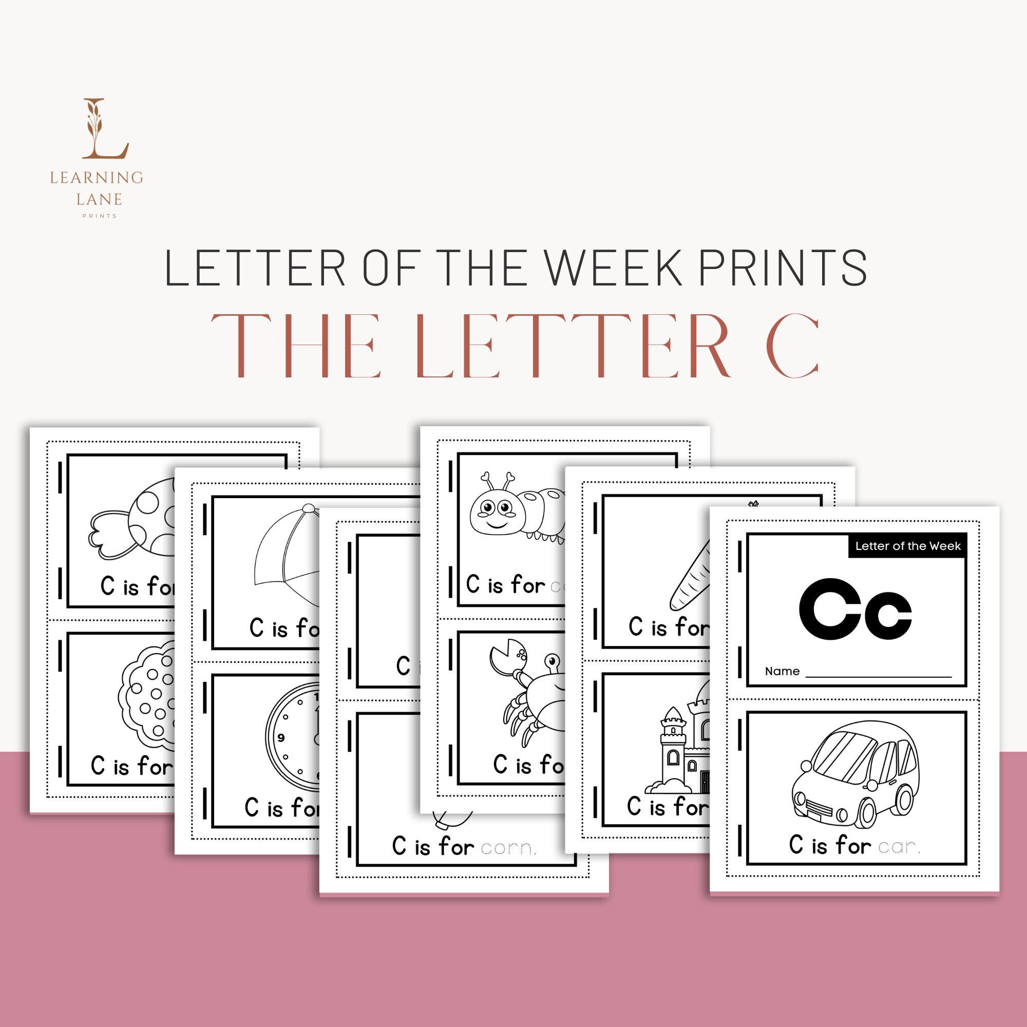 Alphabet Prints The Letter Of C Etsy