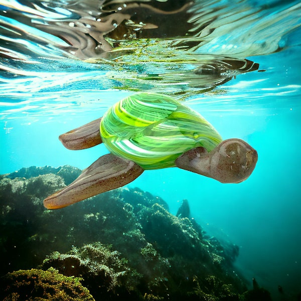 Glass Sea Turtle - Etsy