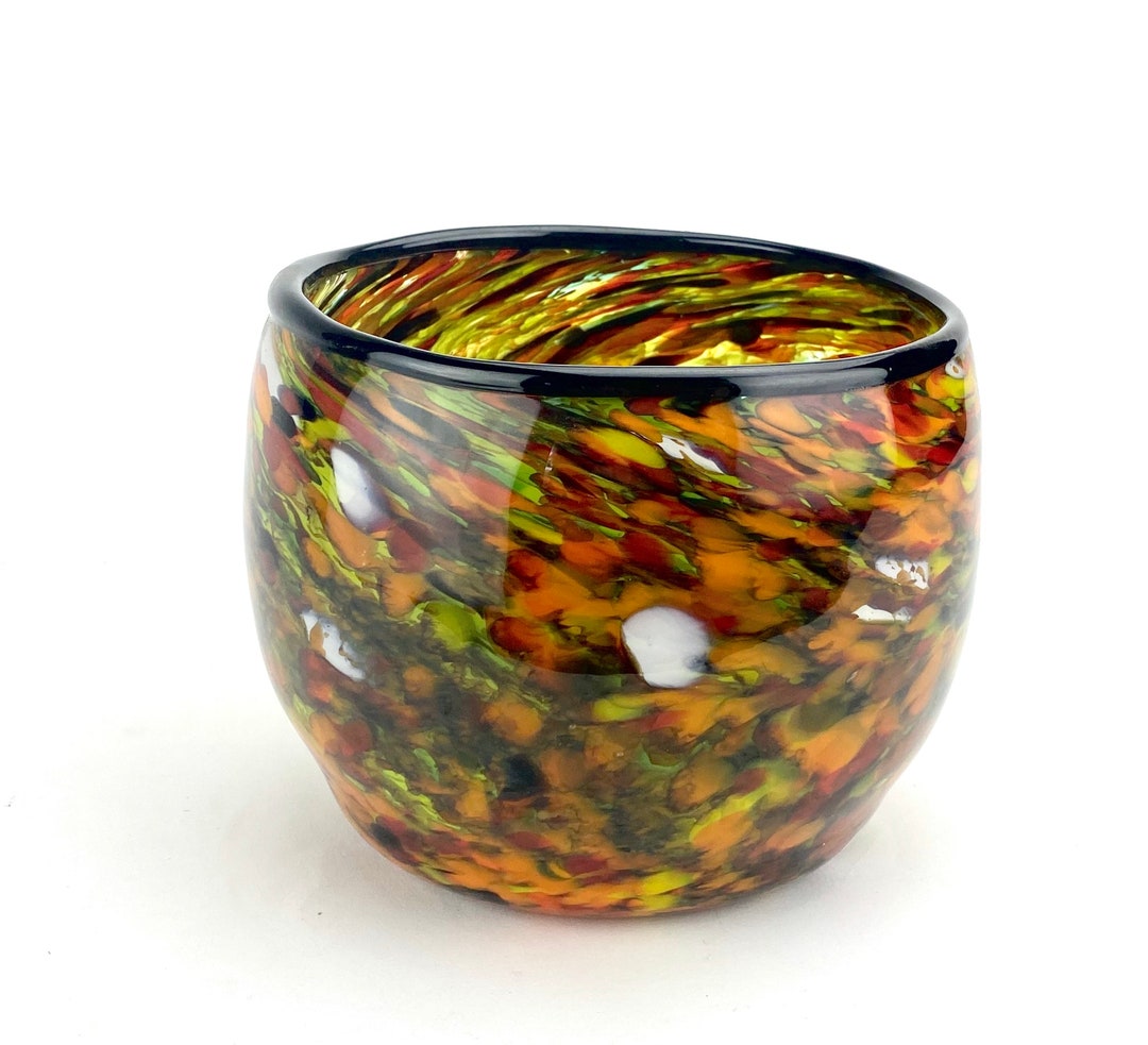 Handblown Glass Forest Fall Bowl - Etsy
