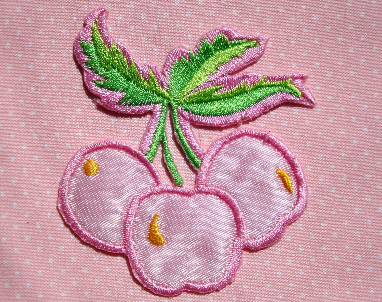 Floral Embroidered Satin Applique Patch Quality pink and | Etsy