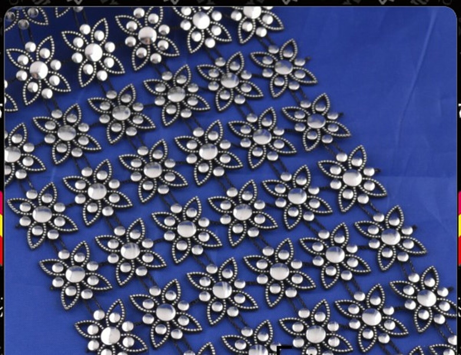 Rhinestone Mesh Diamond Mesh Bling Mesh 6 Rows Black Flowers - Etsy