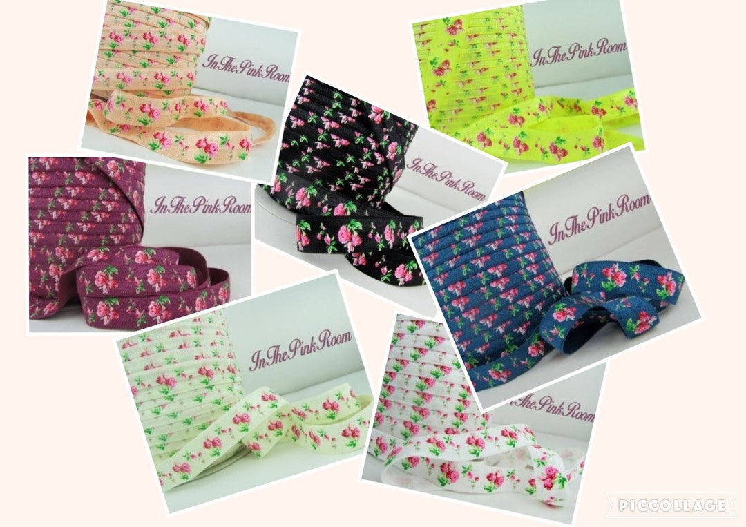7 Colors Cottage ROSE 5/8 Fold Over Elastic, multi - Etsy