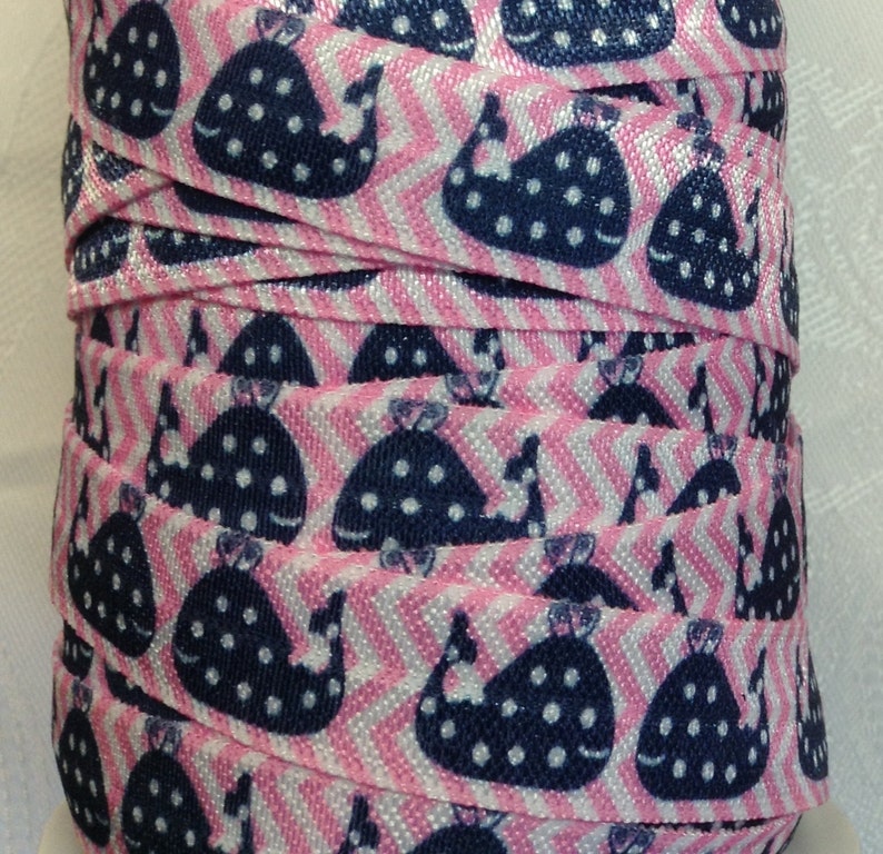 Printed FOE Whale Foldover Elastic Fold Over Elastic - Etsy