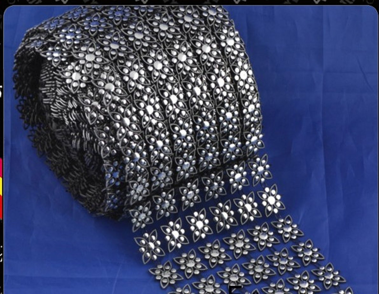 Rhinestone Mesh Diamond Mesh Bling Mesh 6 Rows Black Flowers - Etsy