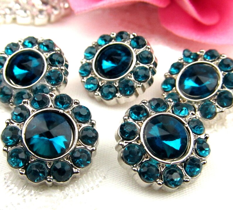 Small Rhinestone Buttons W/shank 13mm 1/2 round Flower - Etsy