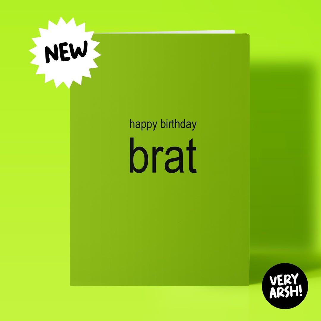 Happy Birthday Brat Charli XCX inspired Funny Greeting Card, Funny ...