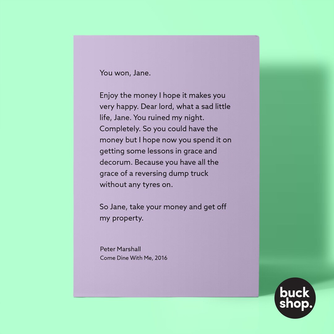 Sad Little Life Jane Come Dine With Me Inspired Greeting - Etsy