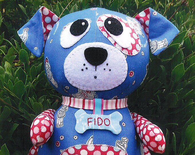 Pattern ''fido'' Puppy Dog Soft Sculpture, Stuffed Toy, Softie, Cloth ...