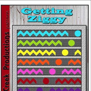Pattern - Getting Ziggy - Chevron, Zigzag Quilt Pattern by Whistlepig ...