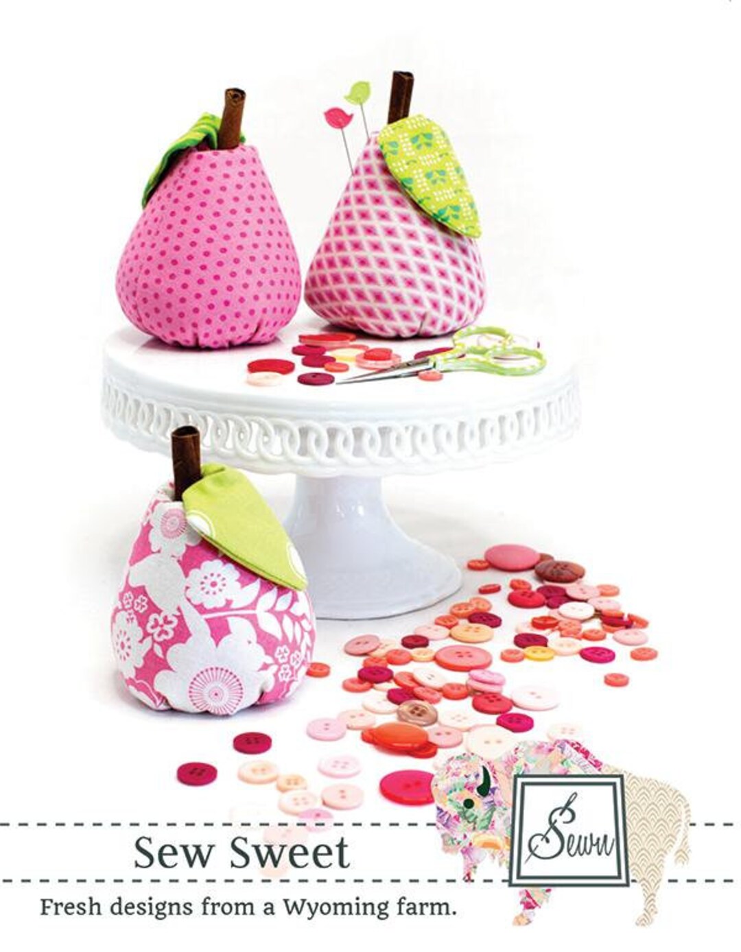 Pattern "sew Sweet Pear Pincushion" #166 by Sewn Wyoming Paper Pattern ...