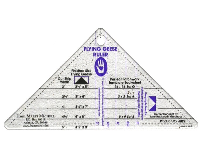 Ruler/template - Flying Geese Ruler by Marti Michell MIM8022 Acrylic ...