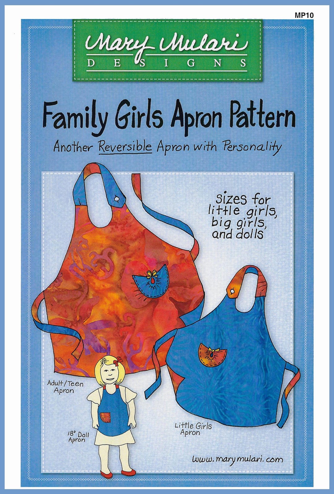 Pattern "family Girls Apron" MP10 by Mary Mulari Designs Paper Pattern ...