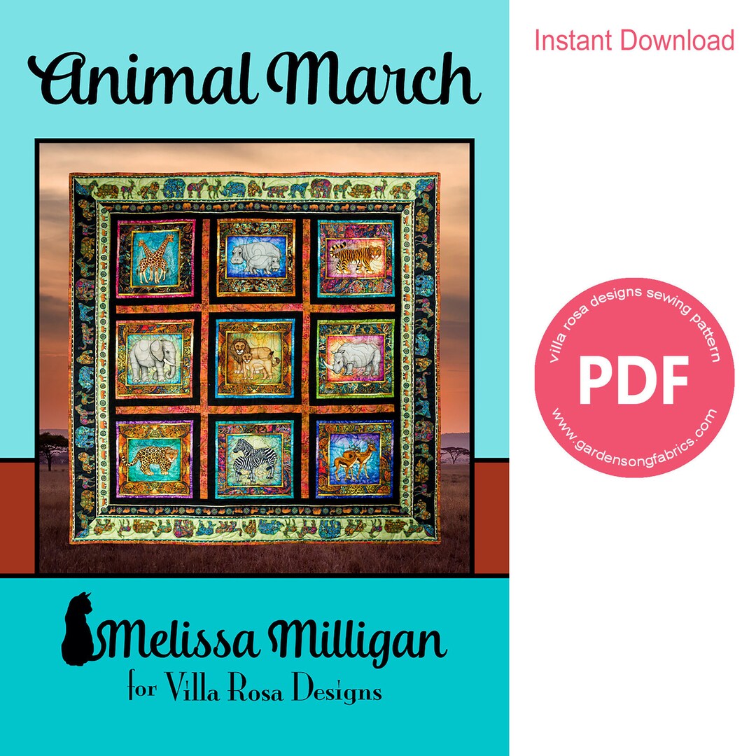 Pattern "animal March" PDF Quilt Pattern by Villa Rosa Designs ...